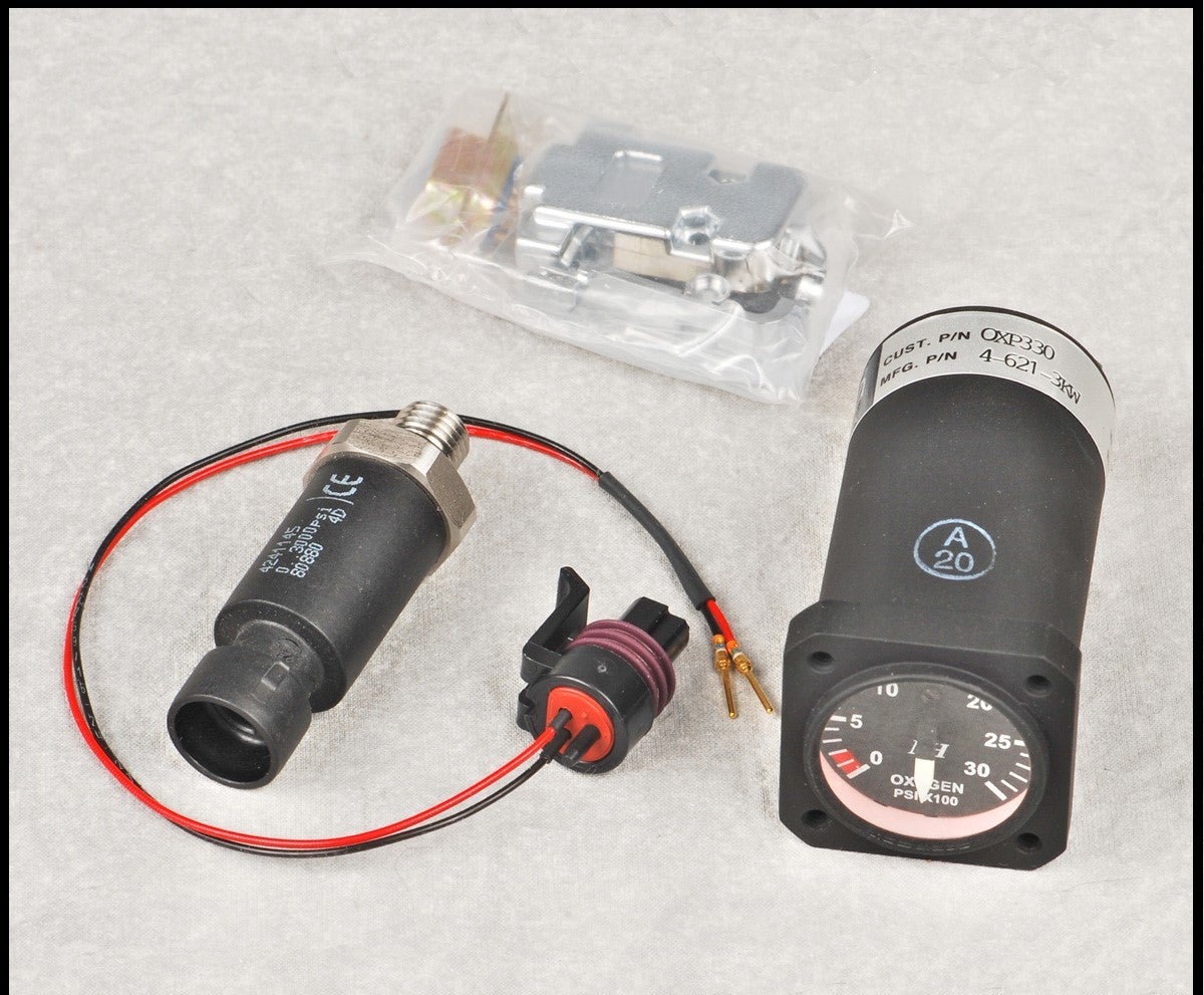 Instrument Panel Oxygen Gauge and Transducer Kit for a Glider or ...